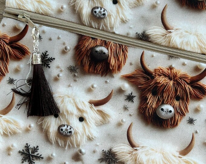 Full Fabric, Highland Cow WIP / Project Bag - Etsy