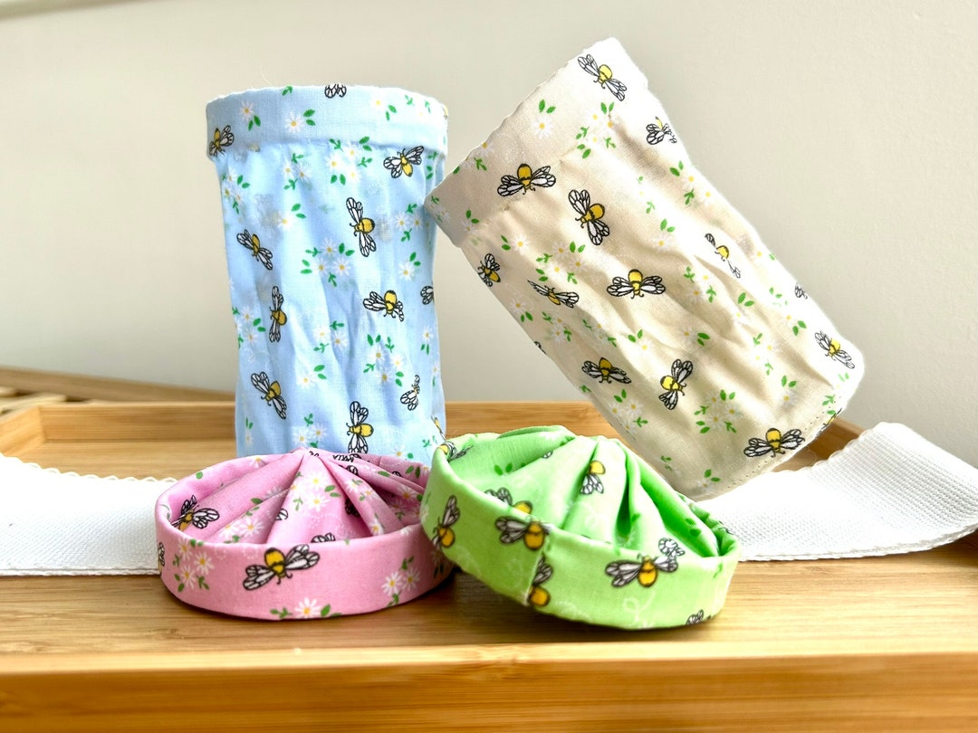 Pretty Bee 4 to Choose From Foldable ORT Keeper. Fabric Tub, Thread Bin ...
