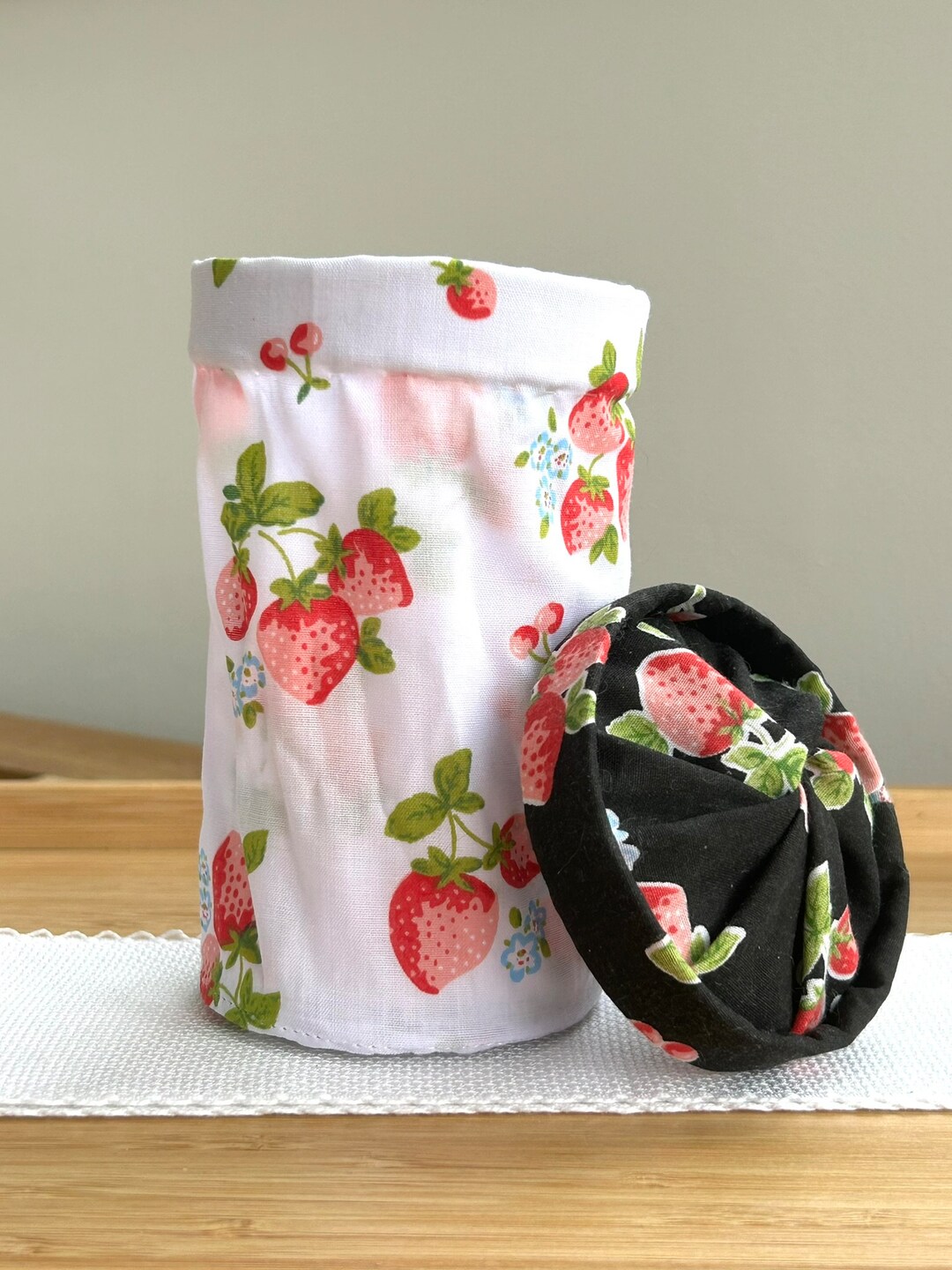 Strawberry 2 to Choose From Foldable ORT Keeper. Fabric Tub, Thread Bin ...