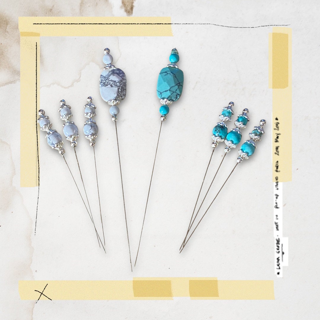 Turquoise (white or Blue) Tail Tuckers or Pins - Etsy UK