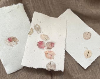 Handmade Paper -- Ittybitty Leaves, 3 Sheets per Pack. Size Approx 5.5 ...