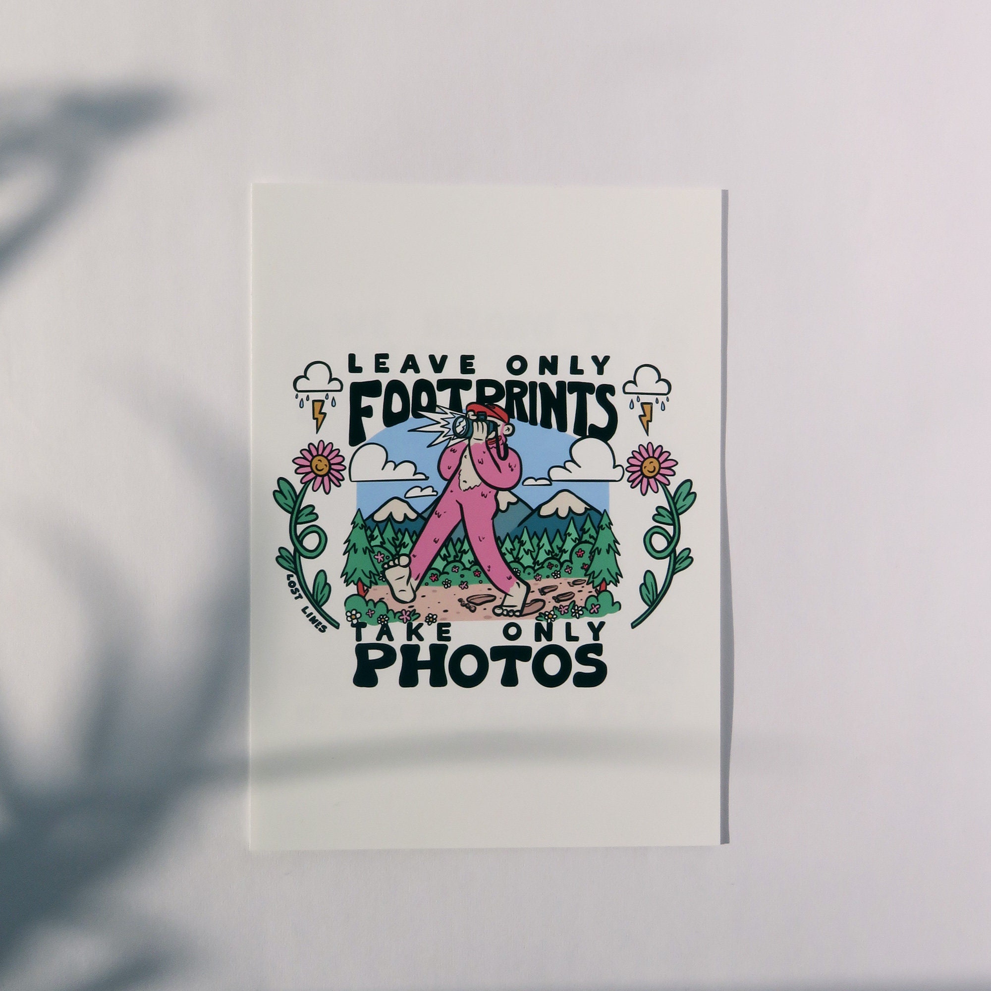 Leave Only Footprints Art Print Illustrated Print - Etsy