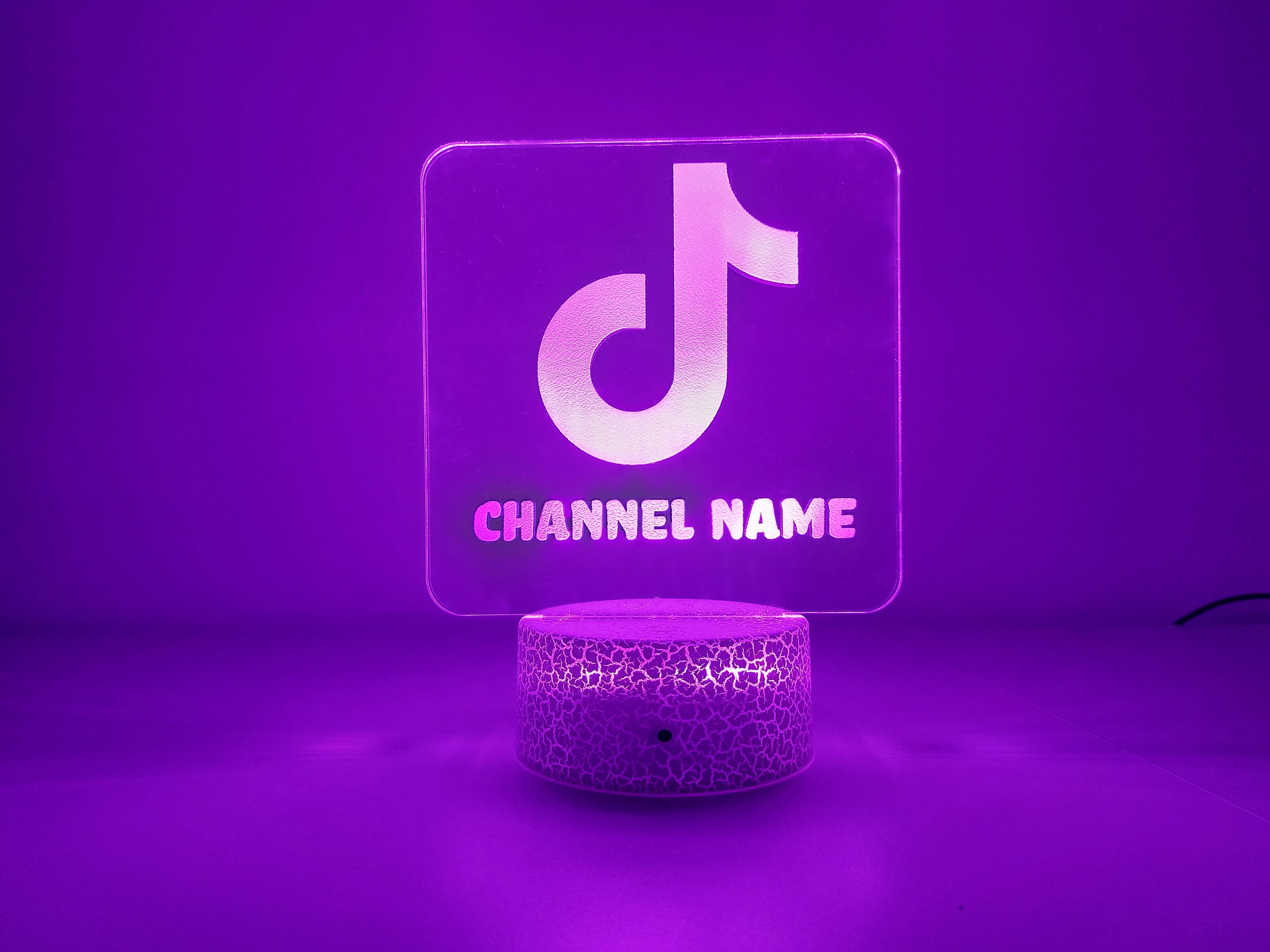 Tik Tok Channel Gamertag LED RGB Custom Lamp Gift for Streamer ...