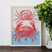 Sea Crab Print - Summer Pop - Housewarming Gift - Kitchen Art - Modern ...