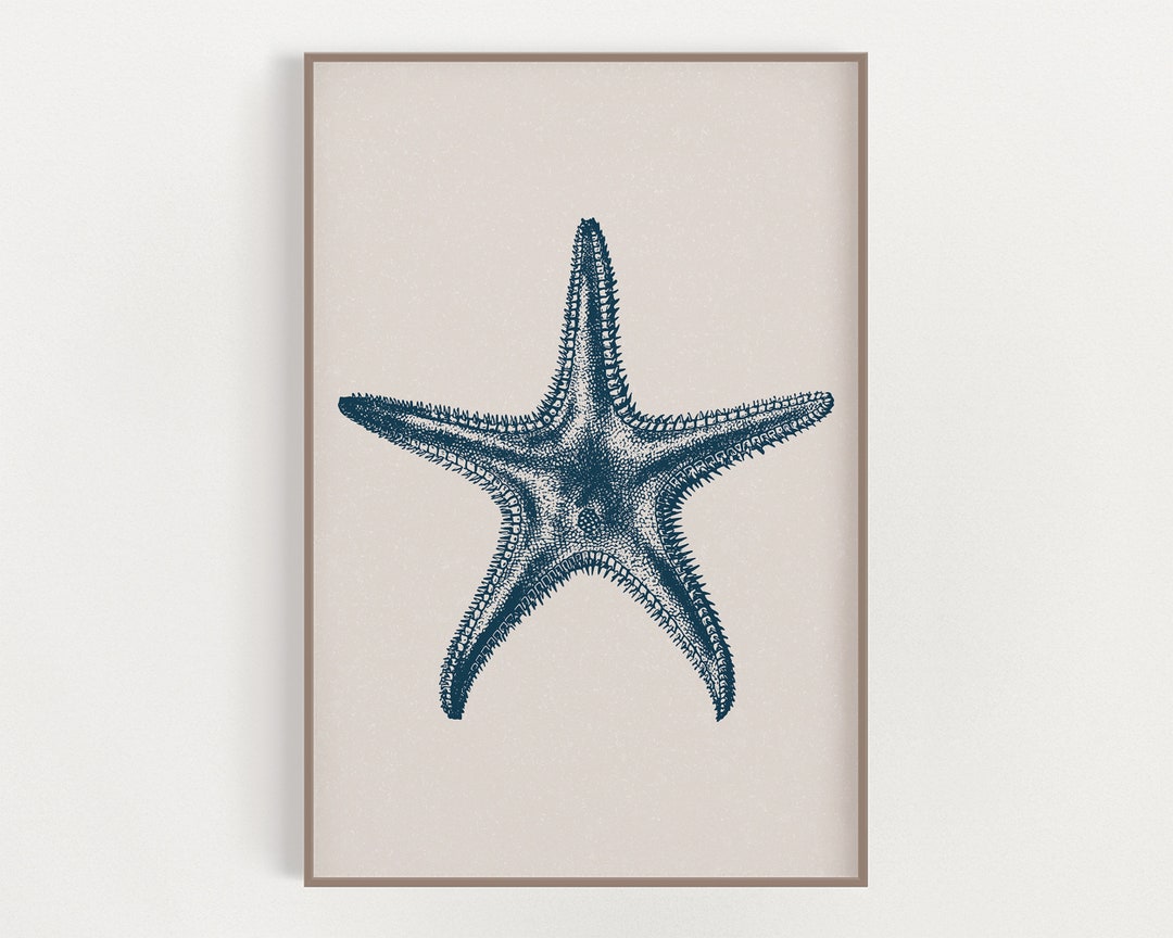 Starfish Print - Coastal Nautical - Beach House Decor - Wall Art Poster ...