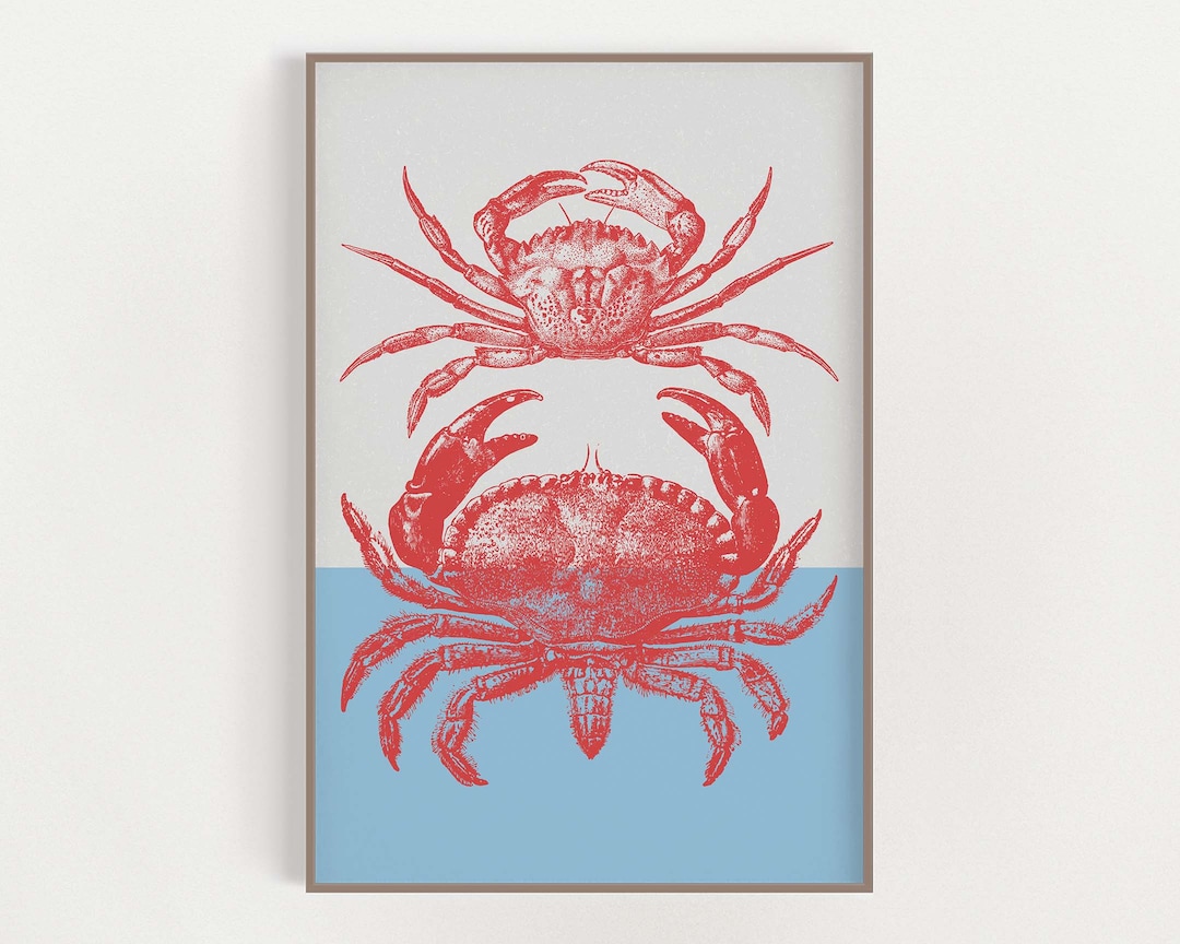 Sea Crab Print - Summer Pop - Housewarming Gift - Kitchen Art - Modern ...