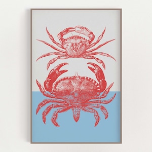Sea Crab Print - Summer Pop - Housewarming Gift - Kitchen Art - Modern ...