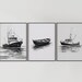Fishing Boat Sketch - Troller Yacht Print - Trawler Boat Print ...