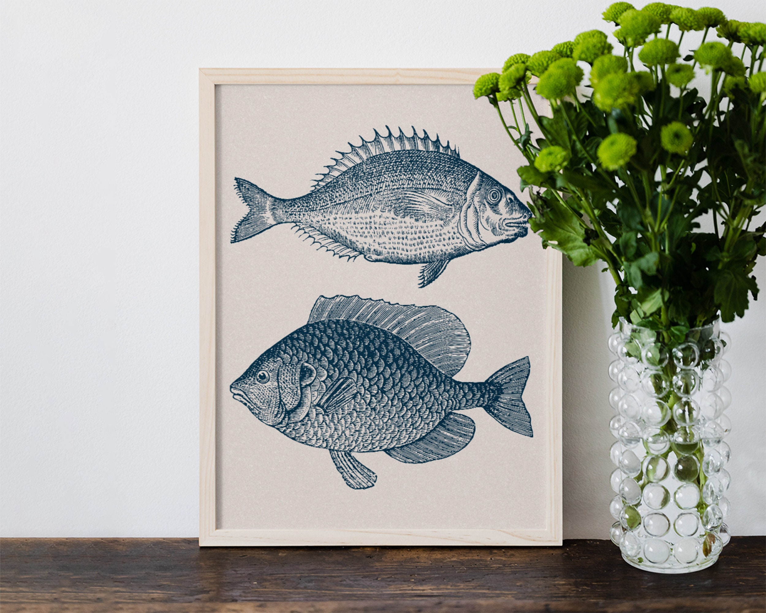 Vintage Fish Print - Fishing Wall Art - Coastal Wall Art - Beach House ...