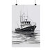 Fishing Boat Sketch - Troller Yacht Print - Trawler Boat Print ...