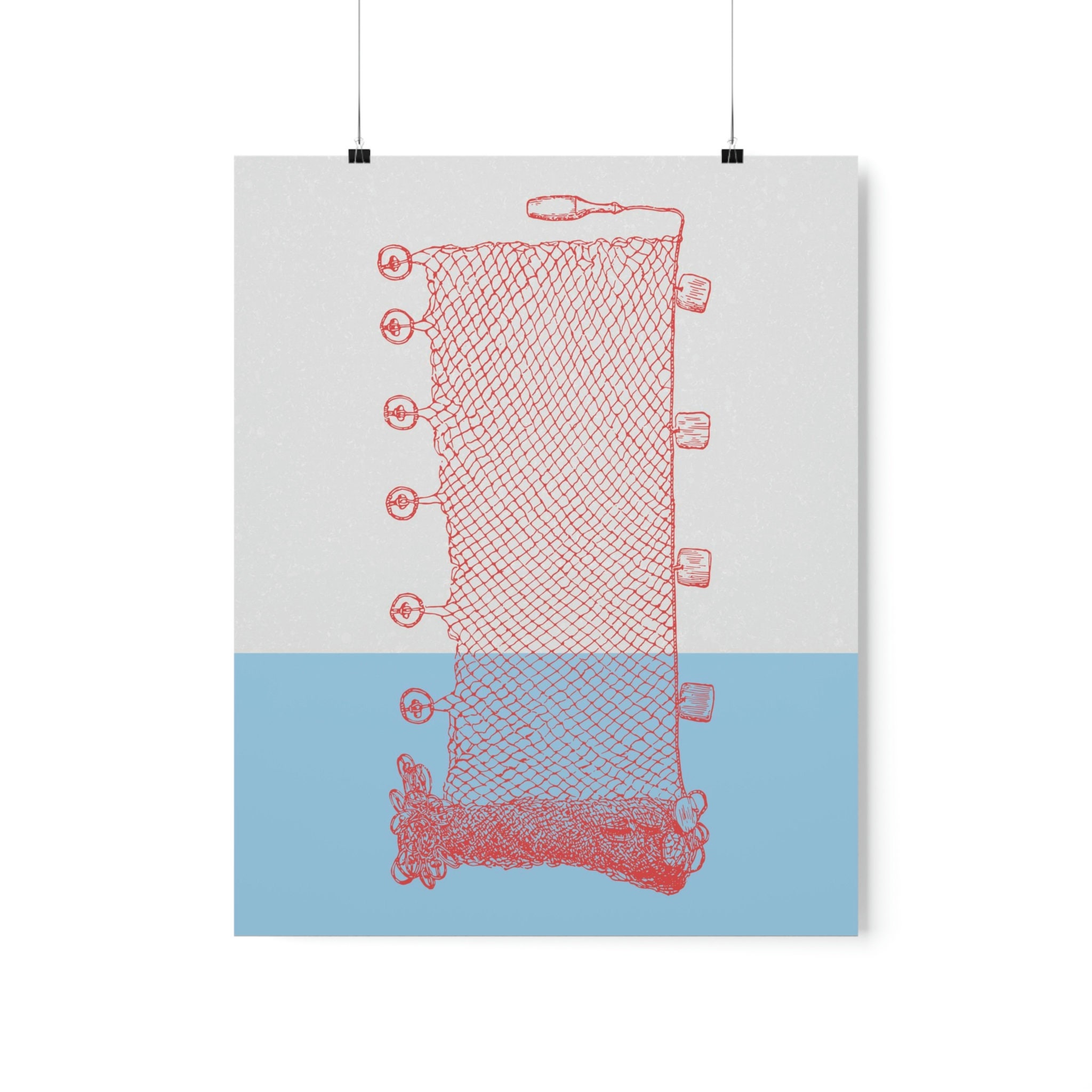 Fishing Net Print - Coastal Wall Art - Fishing Art - Nautical Home ...