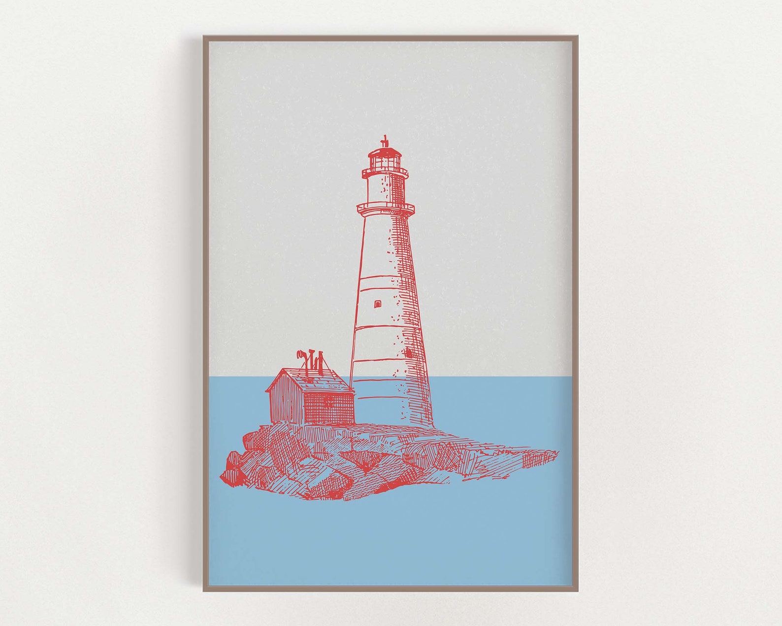 Vintage Lighthouse Print - Nautical Home Decor - Nautical Wall Art ...