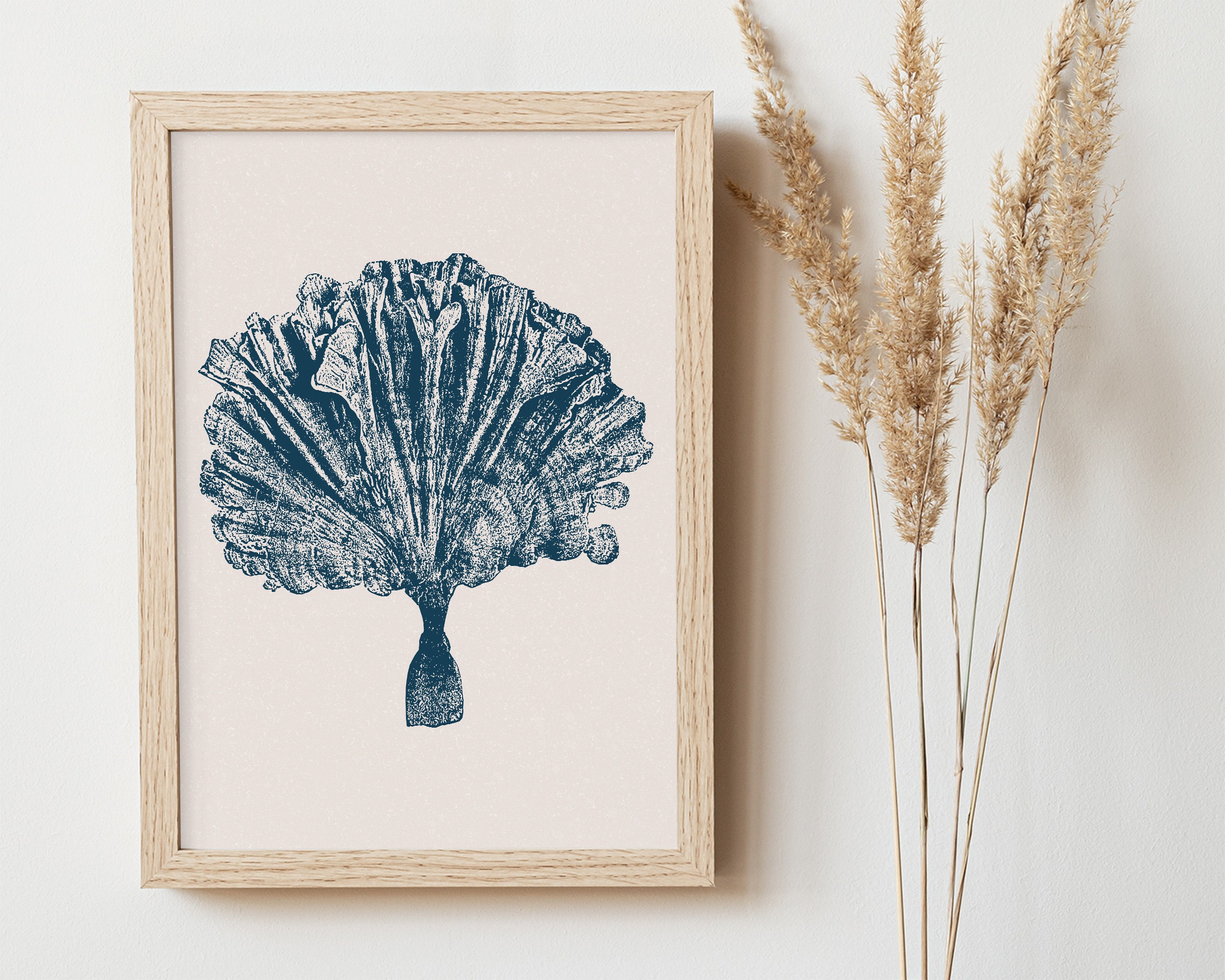 Vintage Coral Print - Coastal Wall Art - Nautical Wall Art - Beach Wall ...