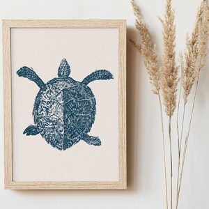 Sea Turtle Print - Coastal Nautical - Beach House Decor - Wall Art ...