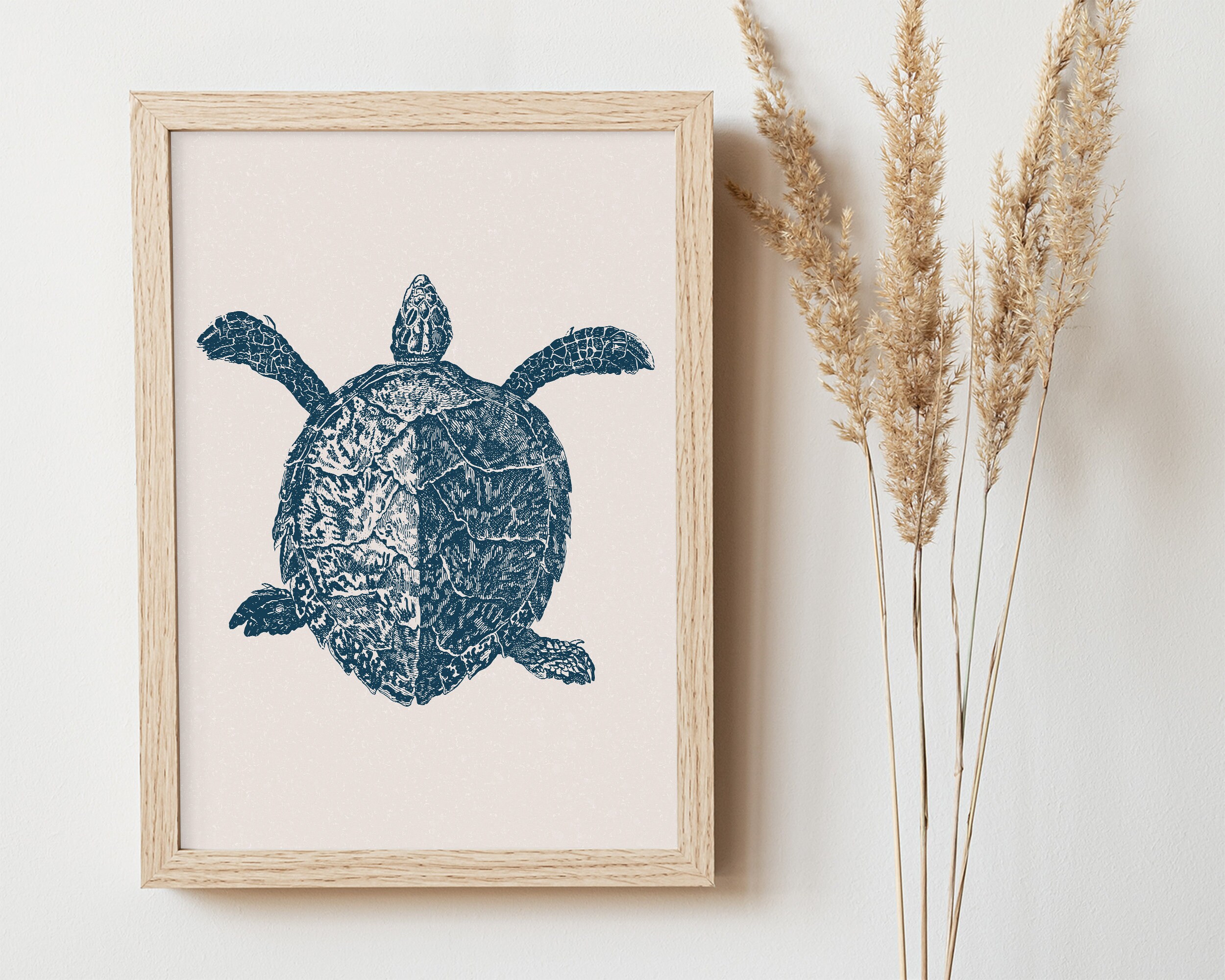 Sea Turtle Print - Coastal Nautical - Beach House Decor - Wall Art ...