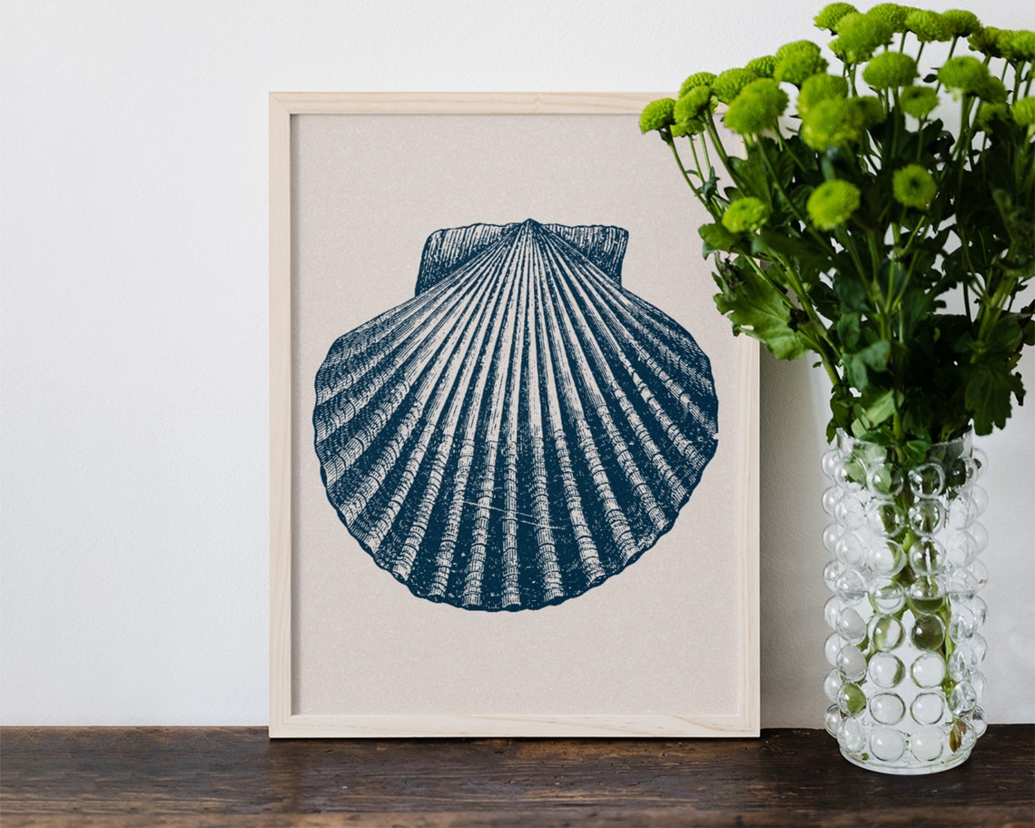 Clam Shell Print - Coastal Wall Art - Beach House Decor - Coastal ...