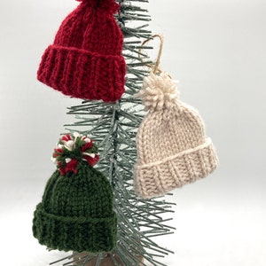 Ornament / Hand Knitted/ Mini Stocking Cap / Mini Beanie / Choice of ...