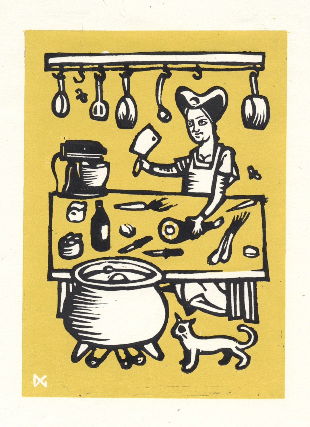 Medieval Cooking | Linocut Print | Medieval Art | Hand Printed - Etsy