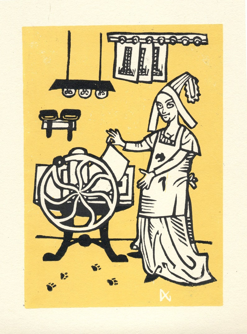 Medieval Printmaking Linocut Print Medieval Art Hand Printed - Etsy