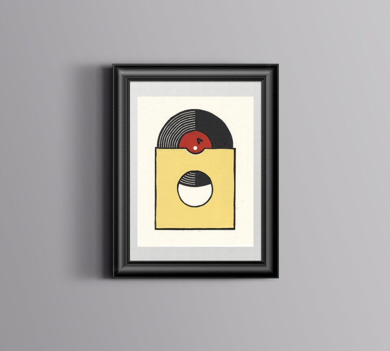 Simple Single | Linocut Print | Vinyl Art | Hand Printed - Etsy