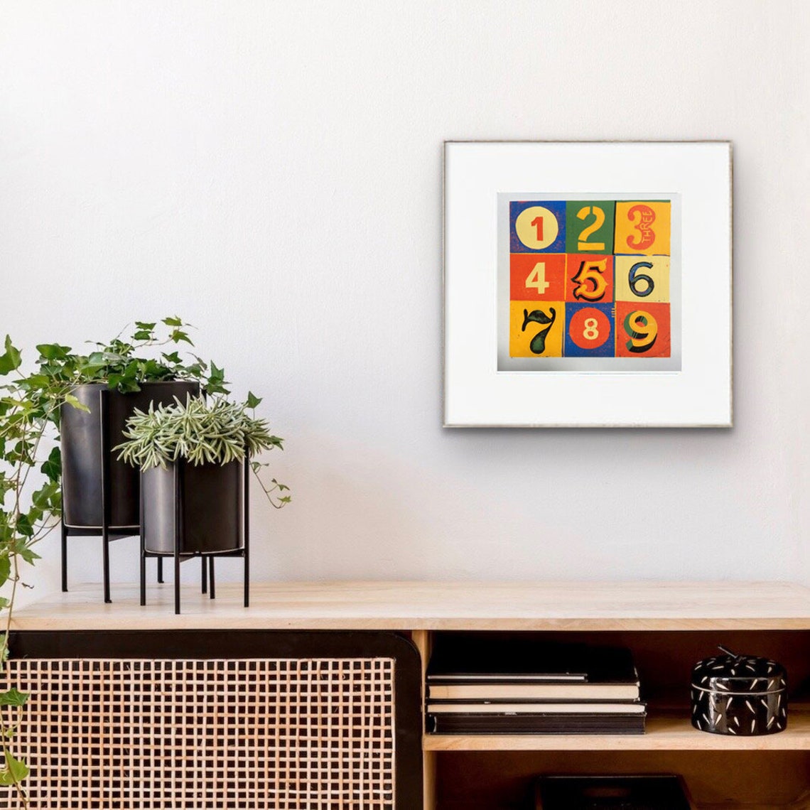 Numbers 1-9 | Linocut Print | Typographic Art | Hand Printed - Etsy