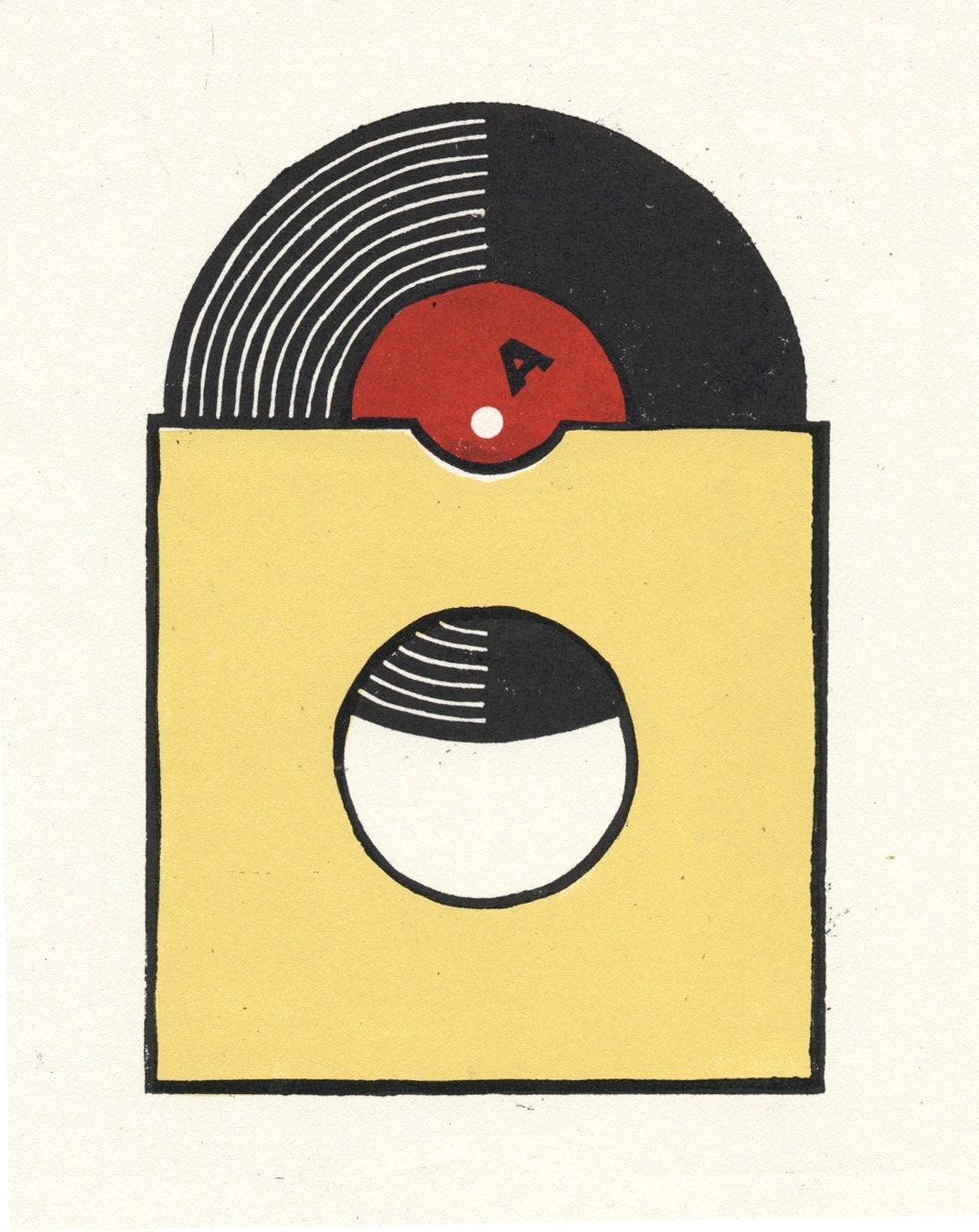 Simple Single | Linocut Print | Vinyl Art | Hand Printed - Etsy