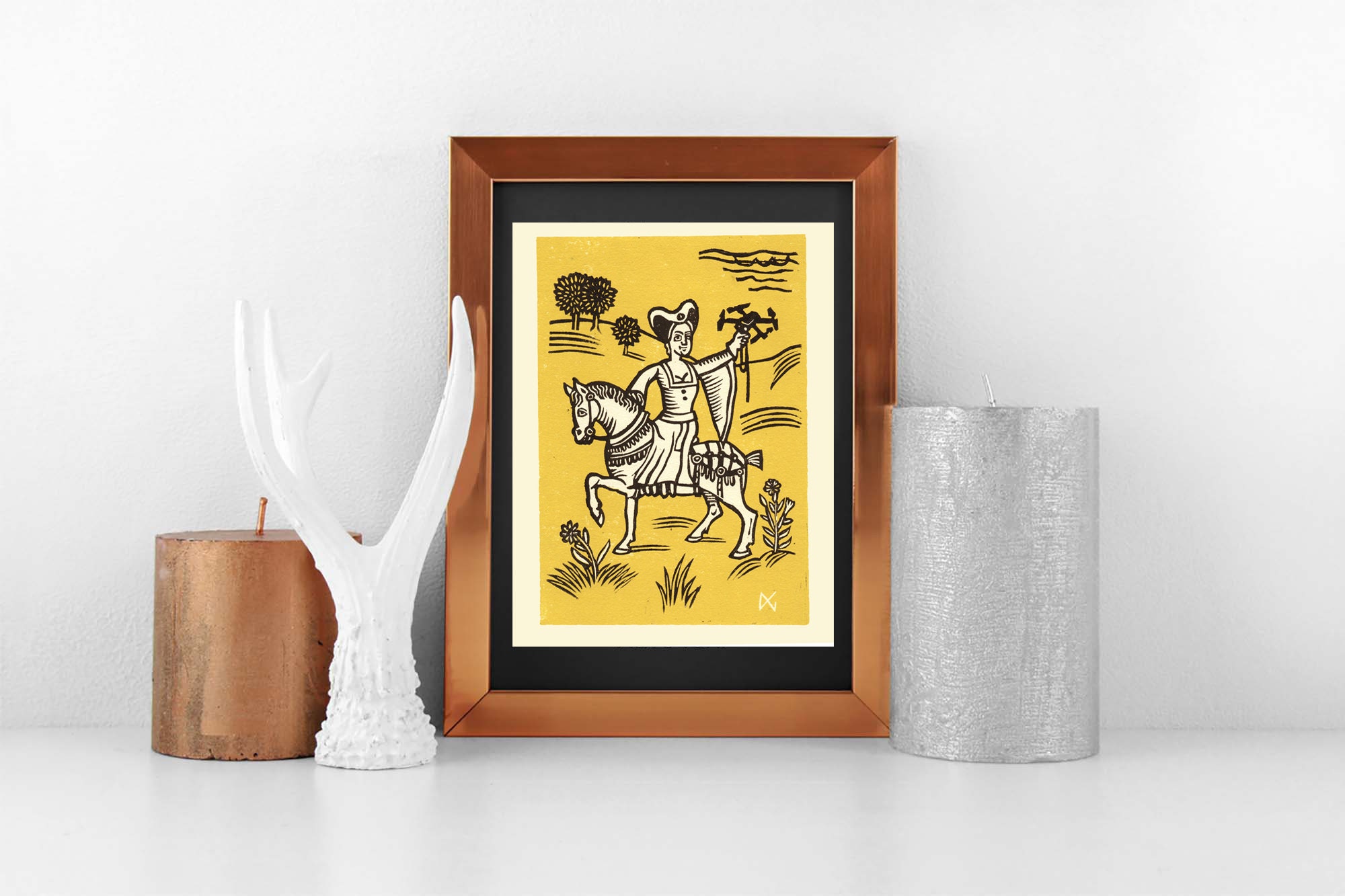 Medieval Falconry | Linocut Print | Medieval Art | Hand Printed - Etsy