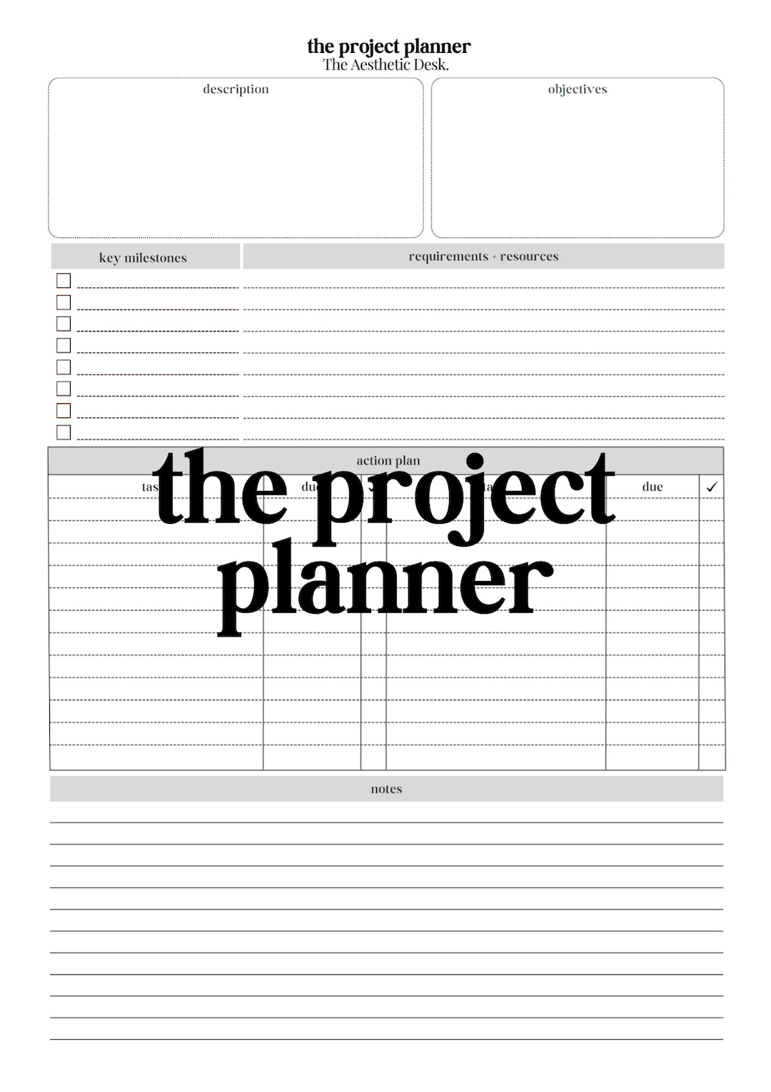 The Project Planner Pdf - Etsy
