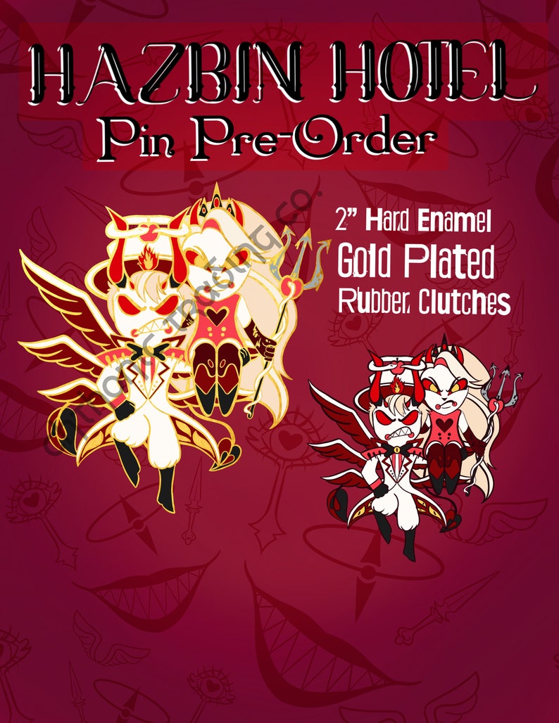 PRE-ORDER PIN Hazbin Hotel Lucifer & Charlie Morningstar 2 Hard Enamel ...