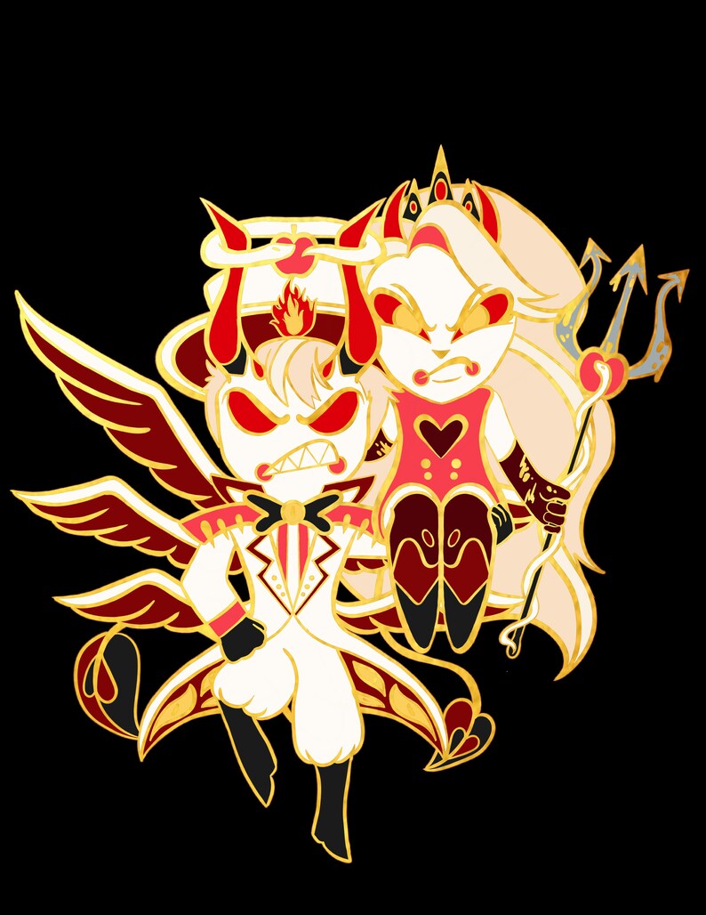 PRE-ORDER PIN Hazbin Hotel Lucifer & Charlie Morningstar 2 Hard Enamel ...