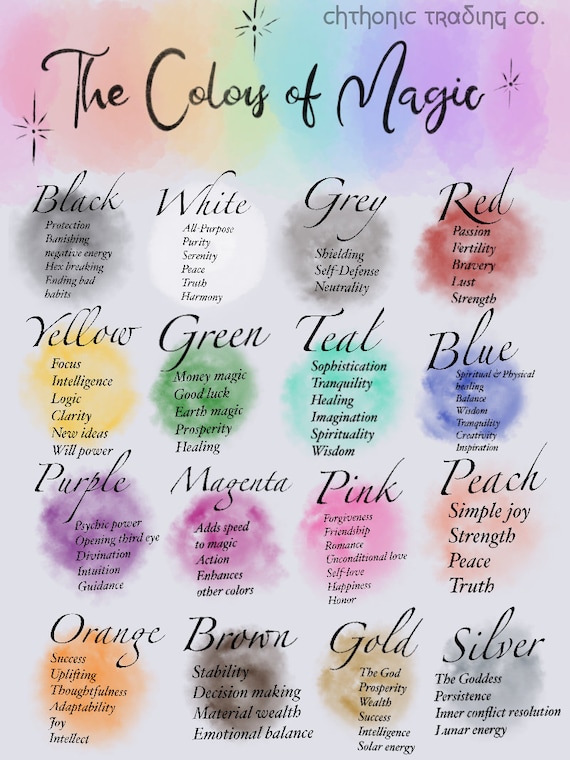 The Color of Magic Printable Magic Colors Witchcraft - Etsy