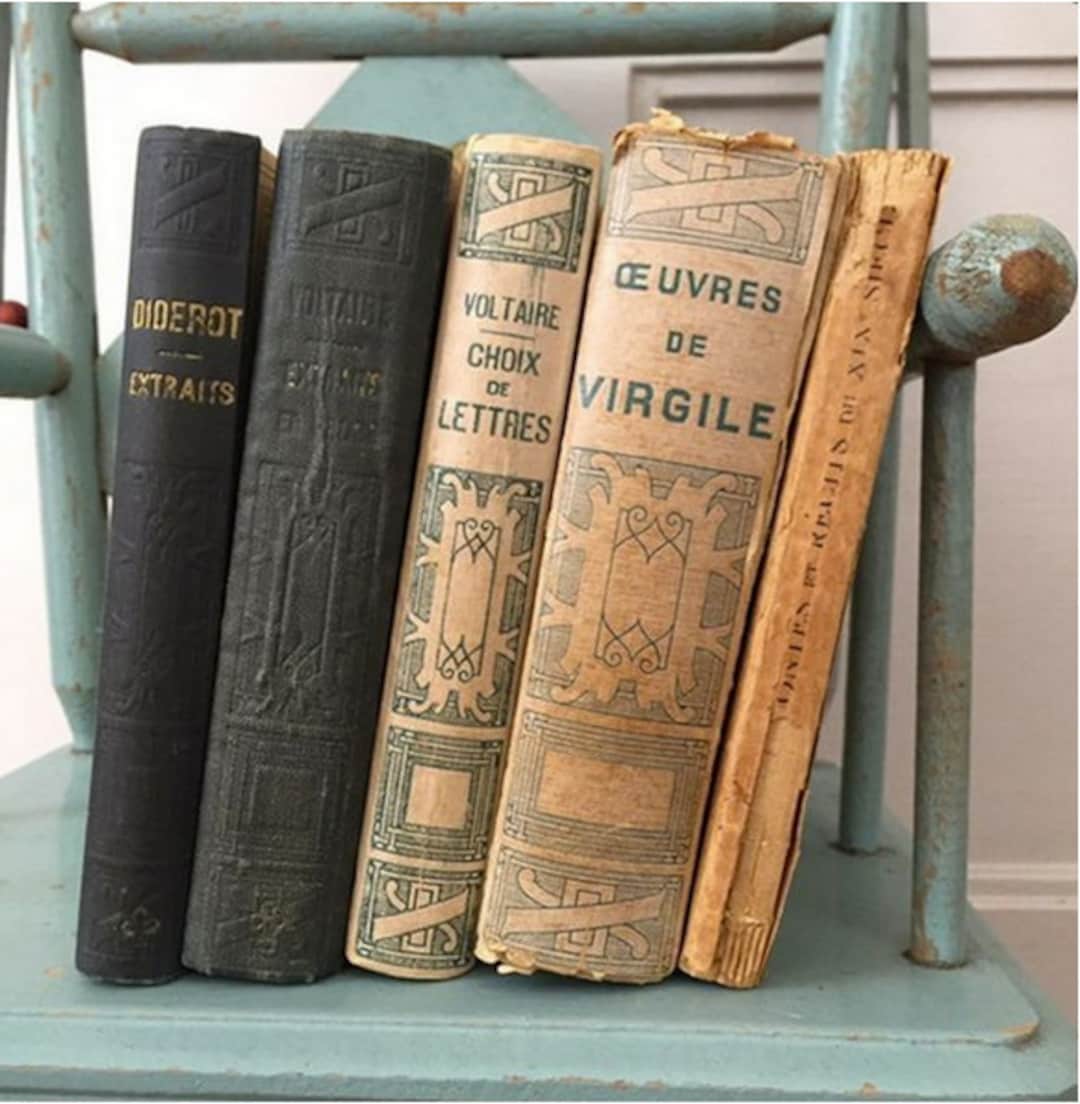 French Bundle Books, Green/beige. Classiques Hachette, Diderot ...