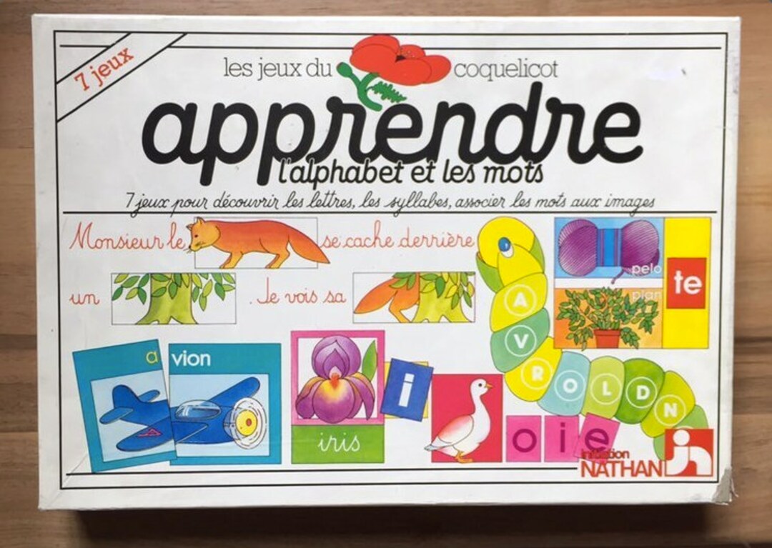 French Vintage Game to Learn Alphabet and Words. Board Games. Nathan - Etsy