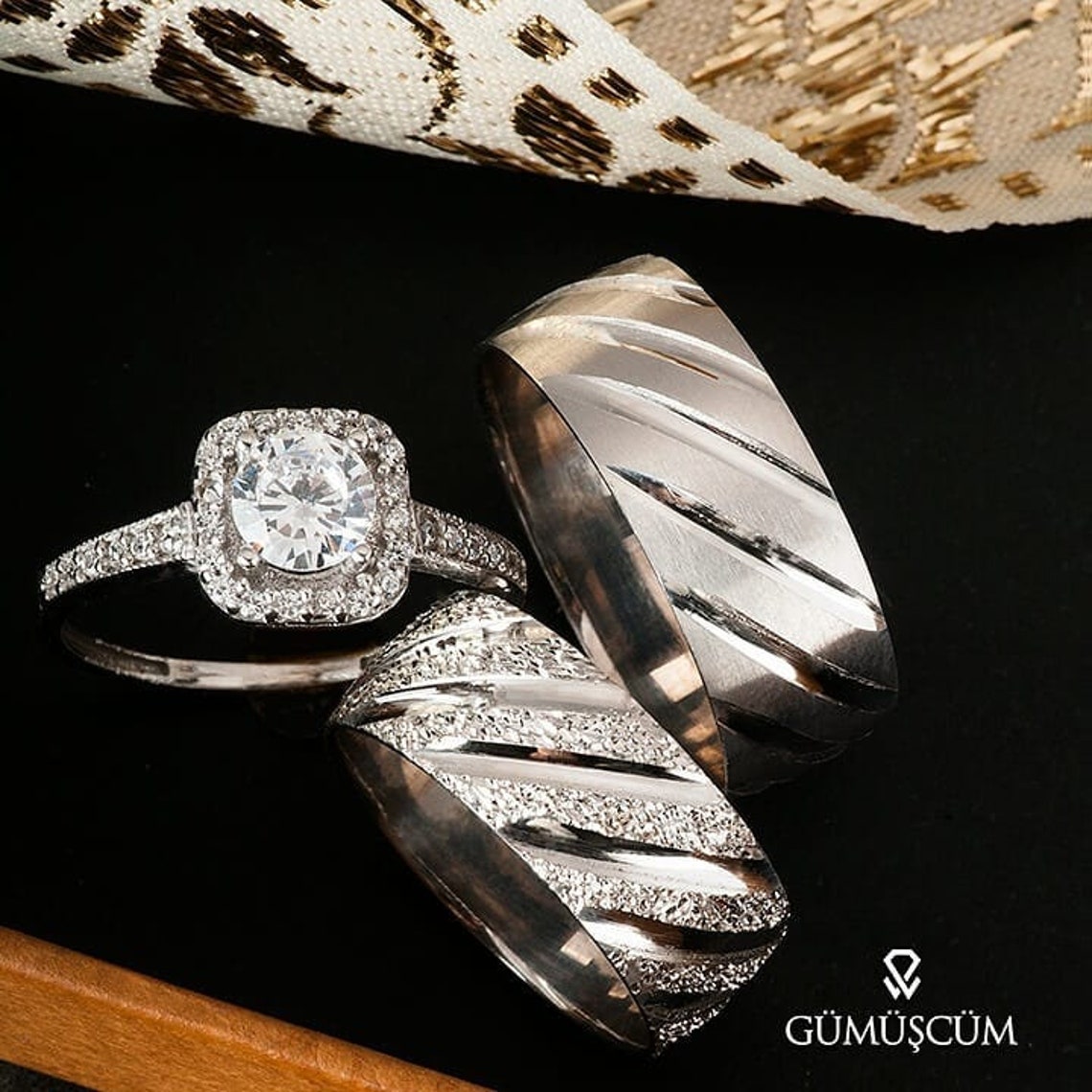 Couple Silver Wedding Bands 925 Sterling Wedding Rings His - Etsy