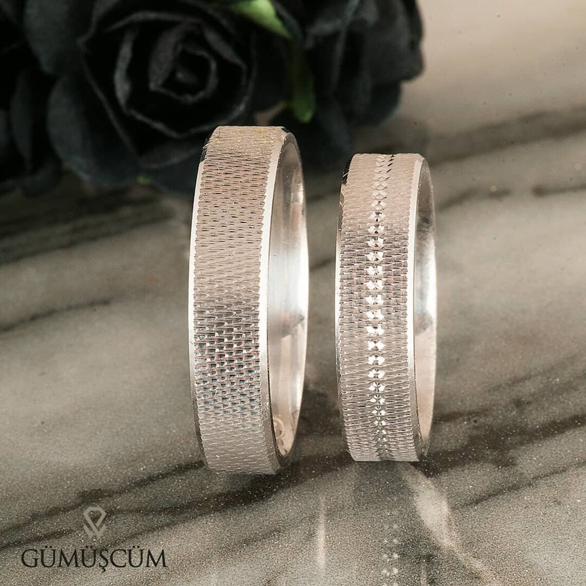 Couple Silver Wedding Bands 925 Sterling Wedding Rings His - Etsy