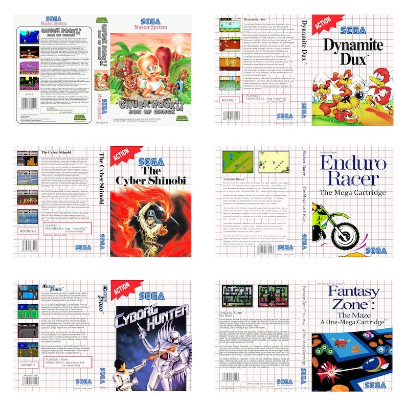 Sega Master System Replacement Game Covers A - P High Quality - Etsy UK
