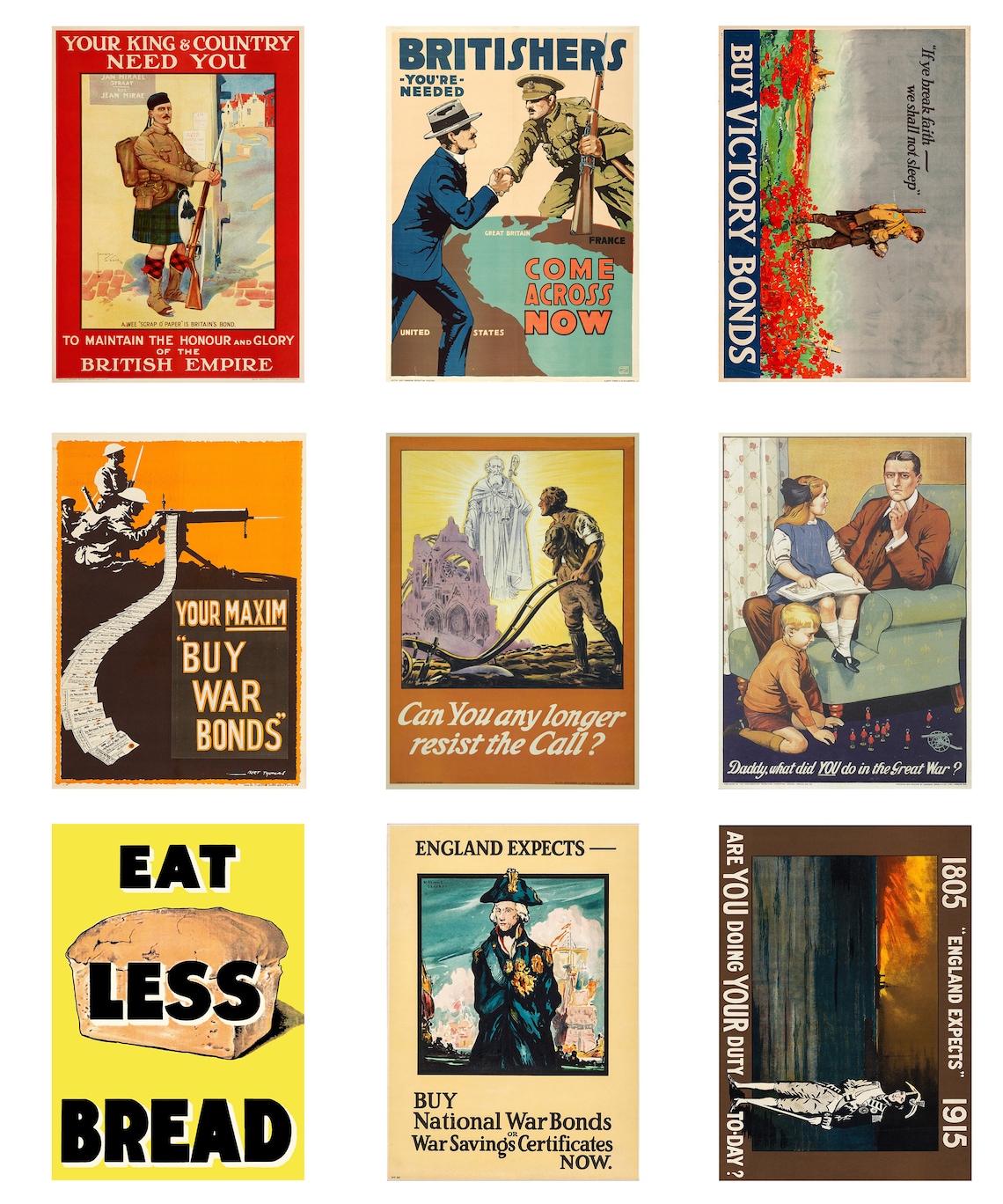 World War 1 British Propaganda Posters WW1 Wall Art High | Etsy