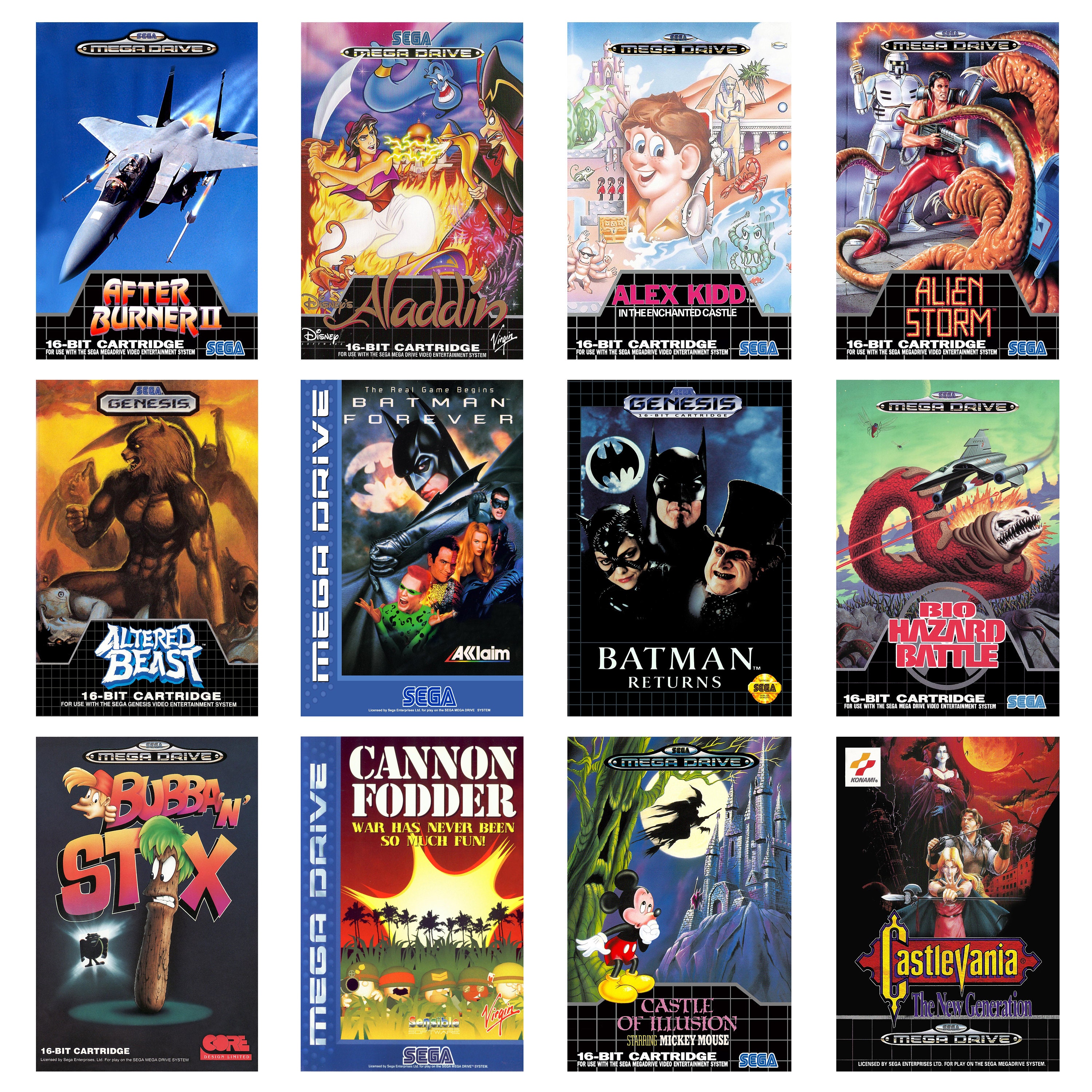 Sega Mega Drive Game Posters Sega Genesis Game Posters - Etsy Canada