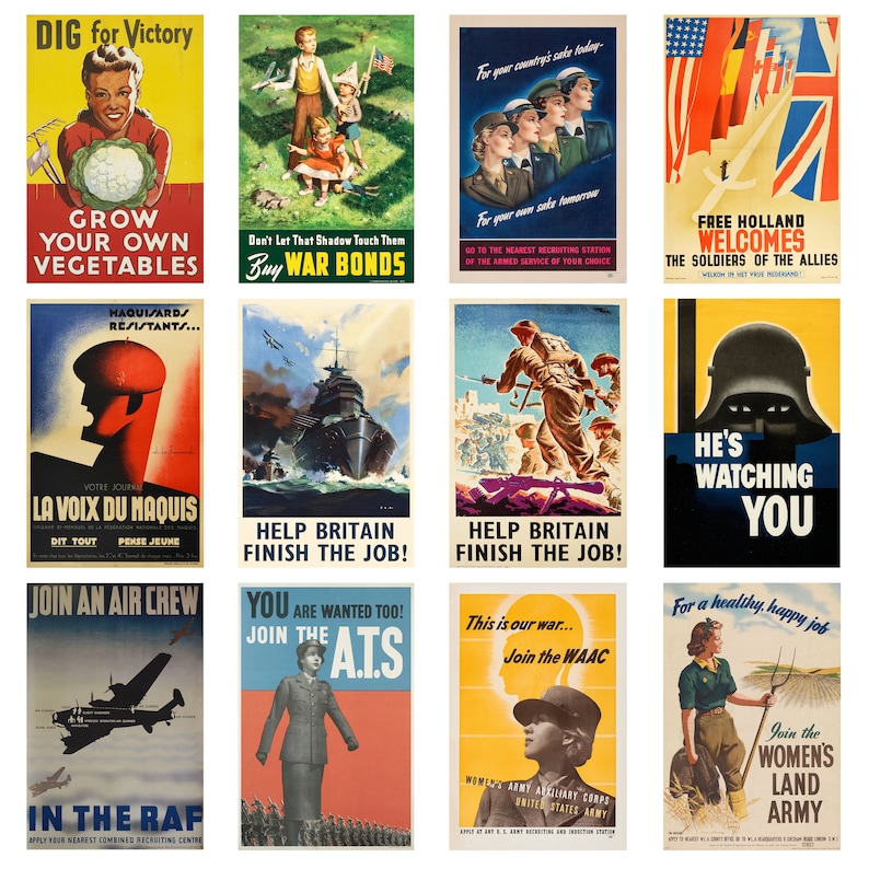 World War 2 Allied Propaganda Posters WW2 Wall Art High Quality - World ...