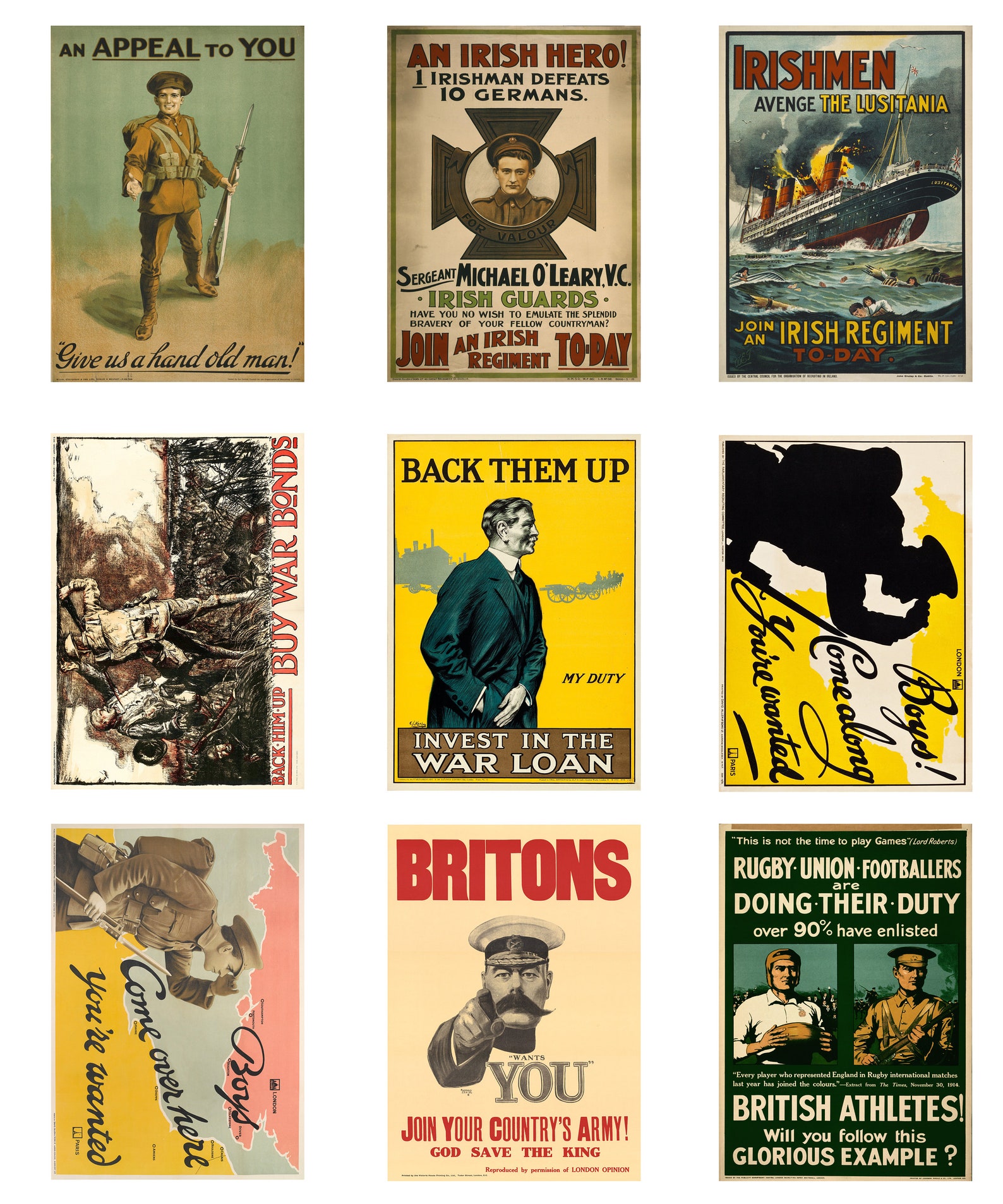 World War 1 British Propaganda Posters WW1 Wall Art High Quality World ...