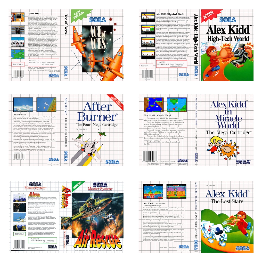 Sega Master System Replacement Game Covers A - P High Quality - Etsy