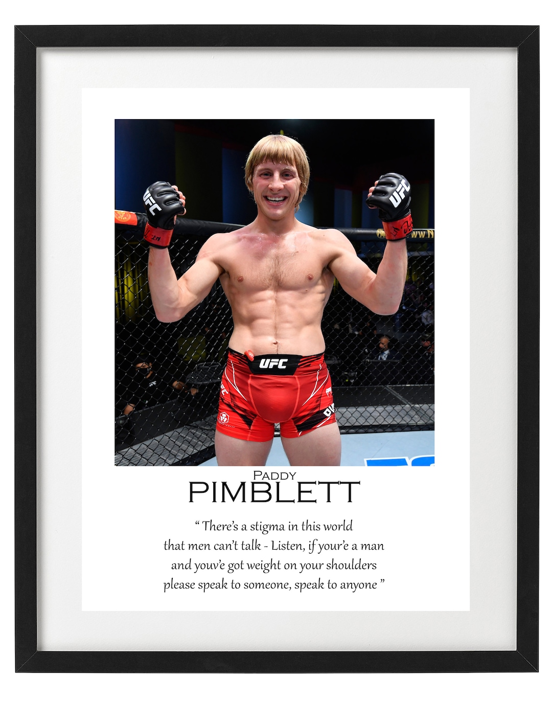 Paddy Pimblett UFC Inspirational Motivating Quote Poster Print Gift ...