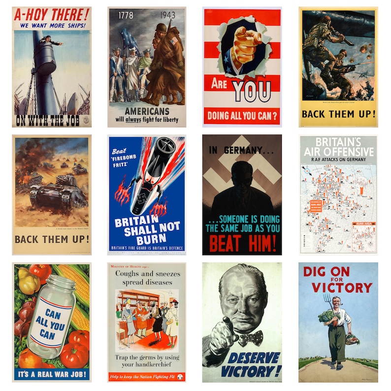 World War 2 Allied Propaganda Posters WW2 Wall Art High Quality - World ...