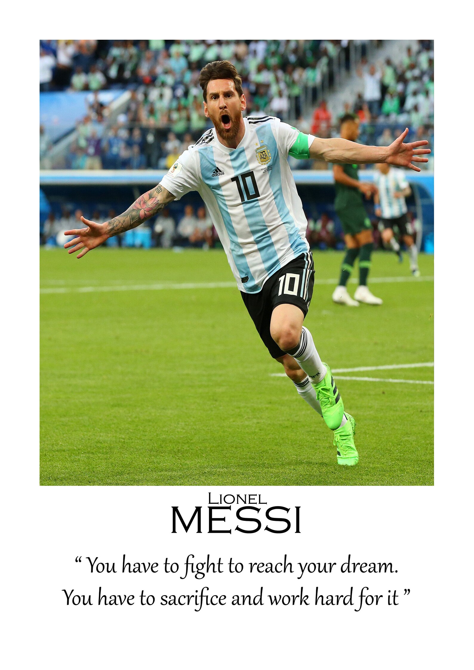 Lionel Messi Inspirational Motivating Quote Poster Print Gift Wall Art ...