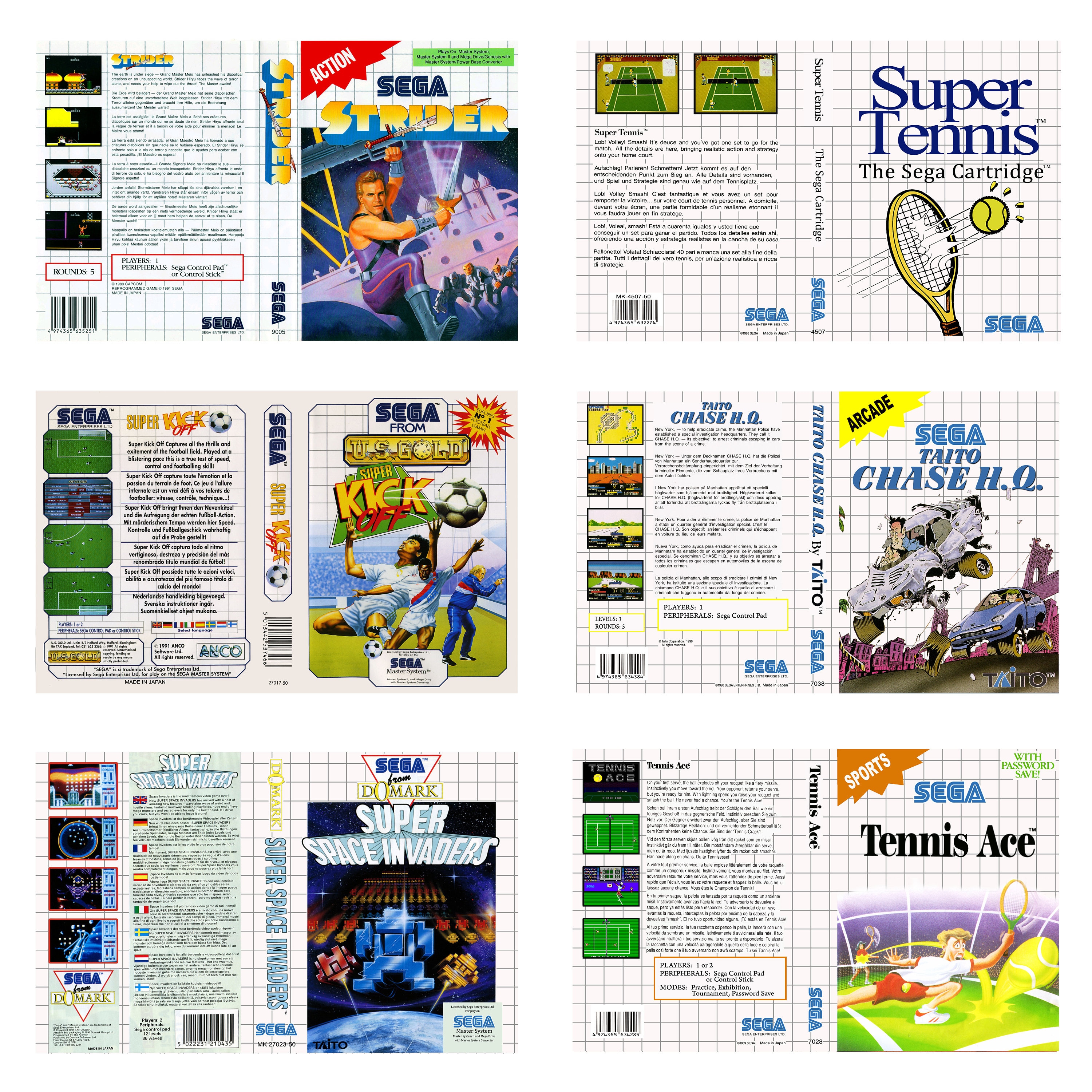 Sega Master System Game Covers