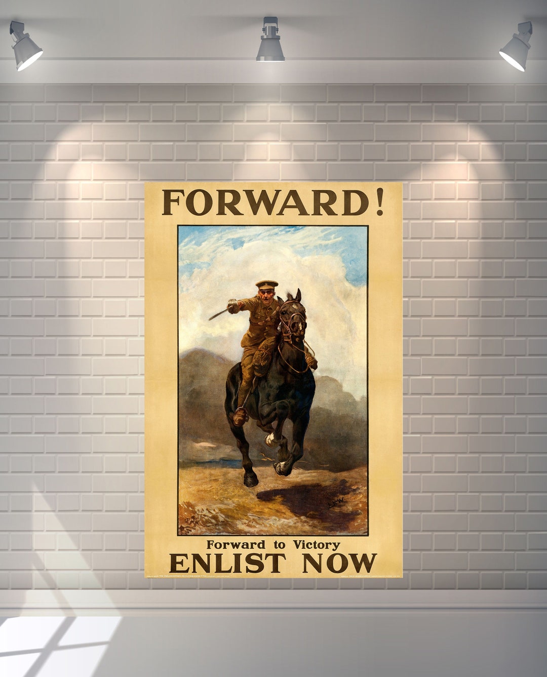 Forward Enlist Now, Reproduction Vintage A3/A4 Classic British WW1 ...