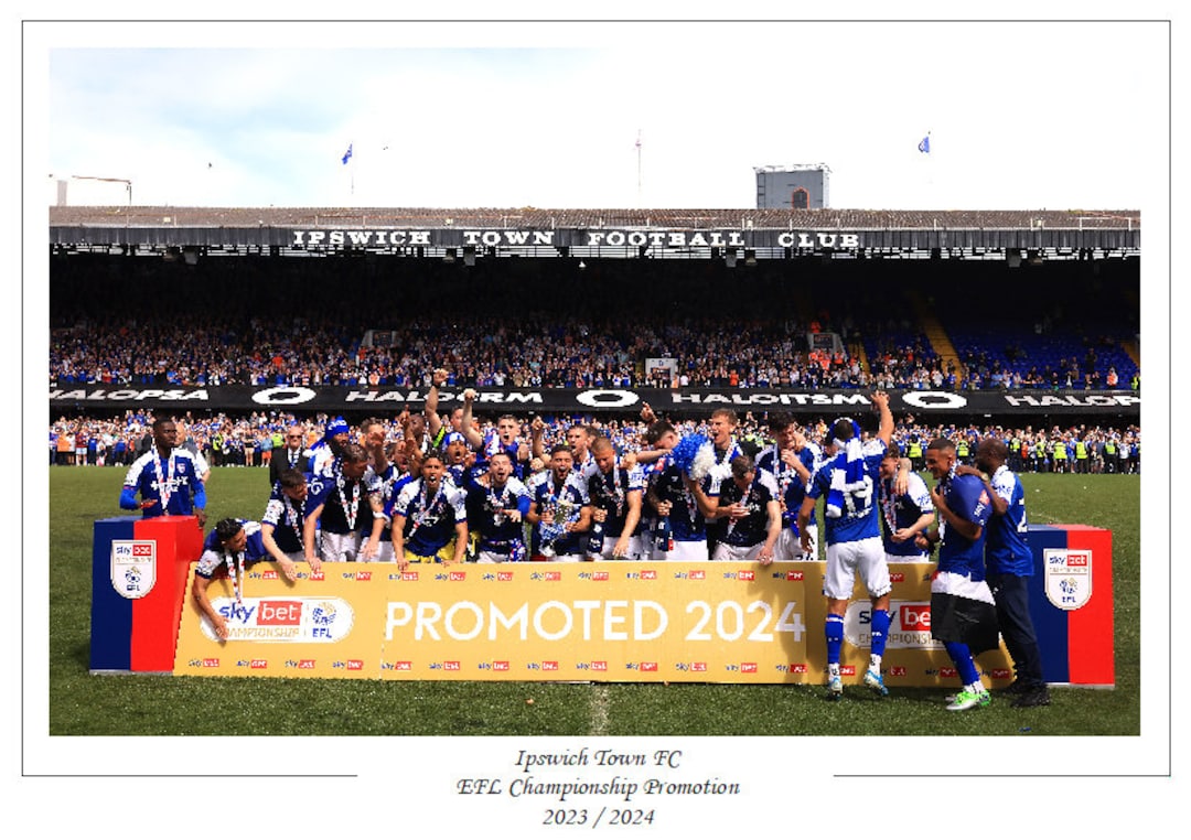 Ipswich Town EFL Championship Promotion Poster Print Souvenir A4 / A3 ...