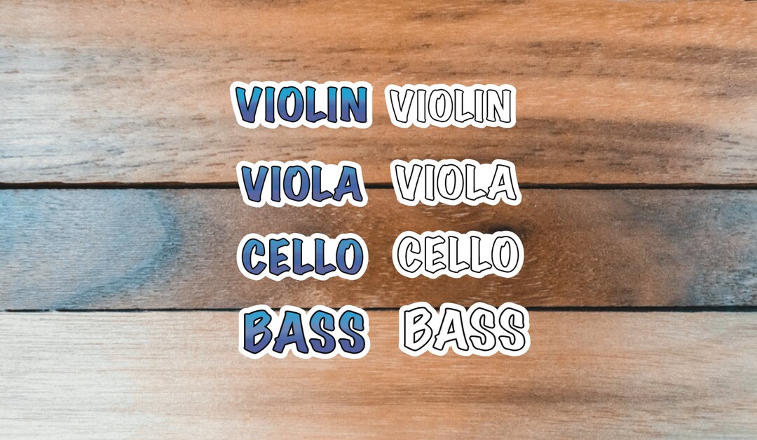 String Instrument Text Stickers, Orchestra Sticker, Violin Viola Cello ...