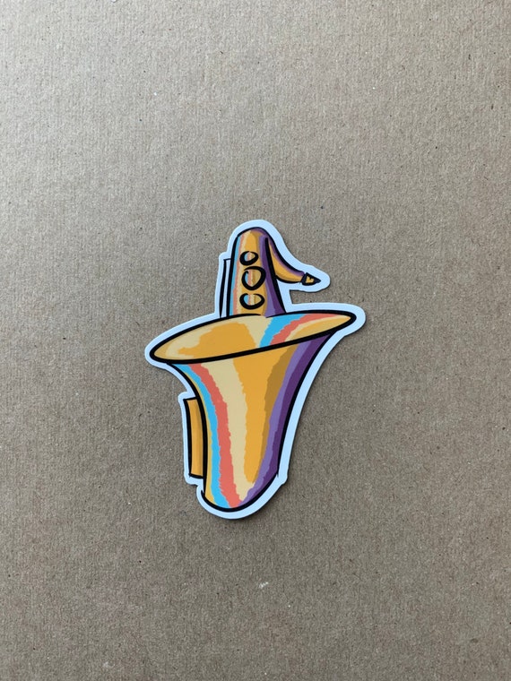 Saxophone Sticker Bari Sax Sticker Artistic - Etsy