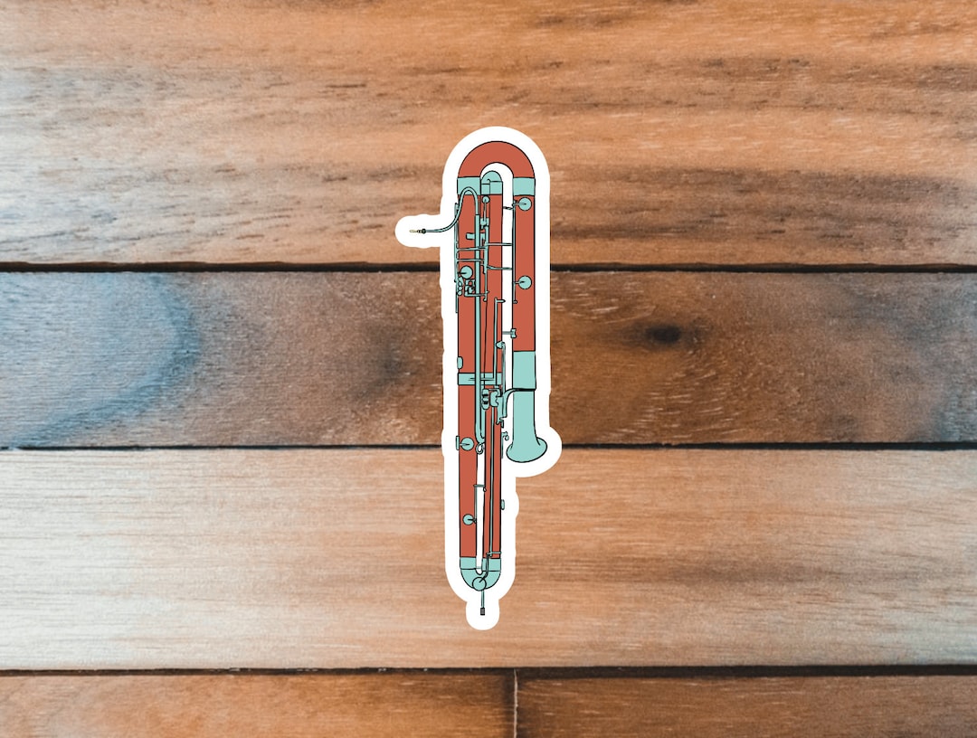 Contrabassoon Sticker, Double Bassoon Sticker, Bassoon Decal, Woodwind ...
